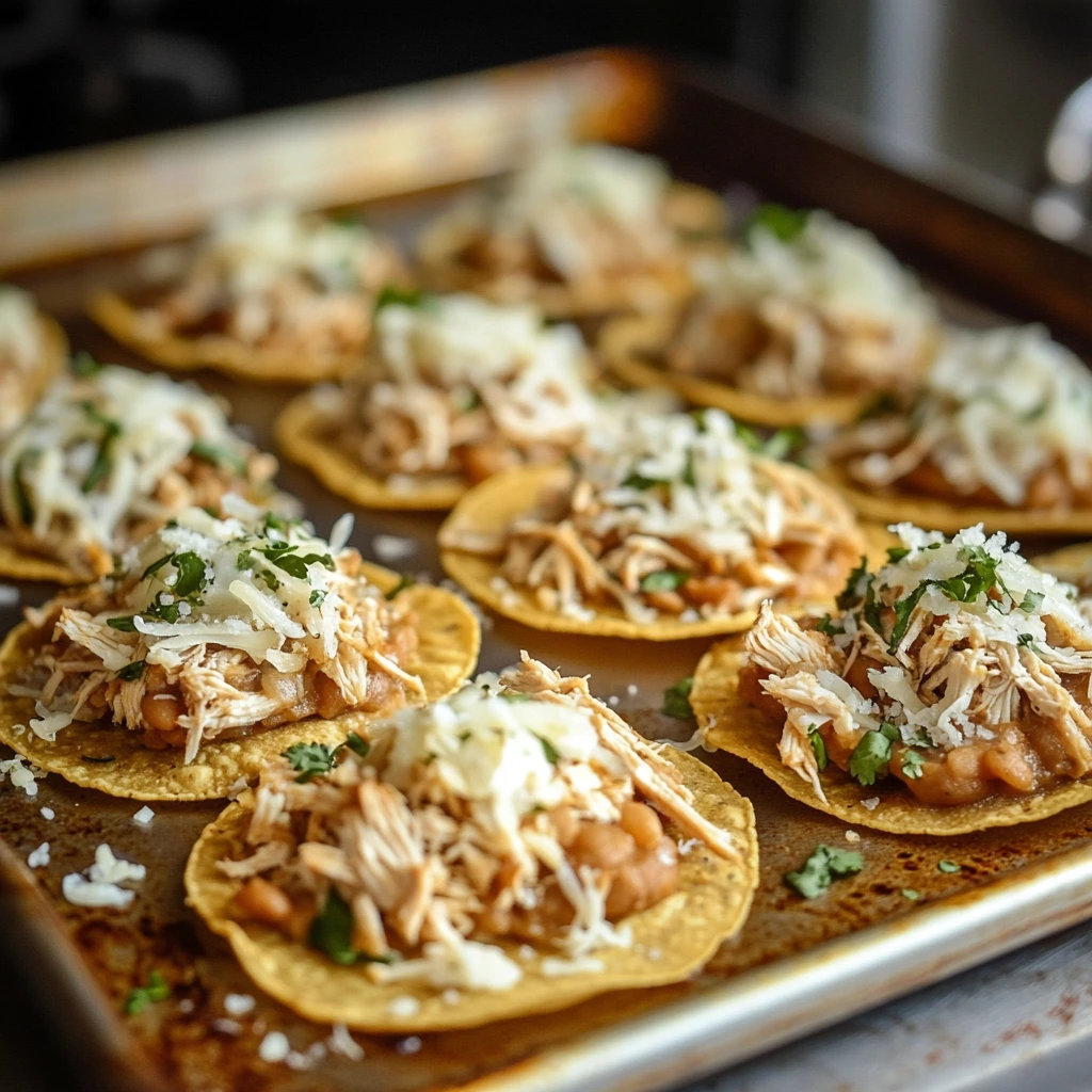 Mini Chicken Sheet Pan Tostadas - JuicyTable
