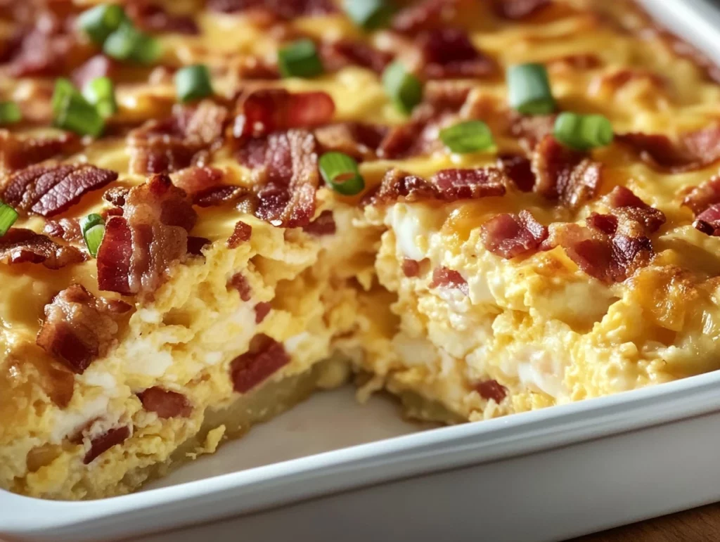 Easy Turkey Bacon, Egg, and Hashbrown Casserole - JuicyTable