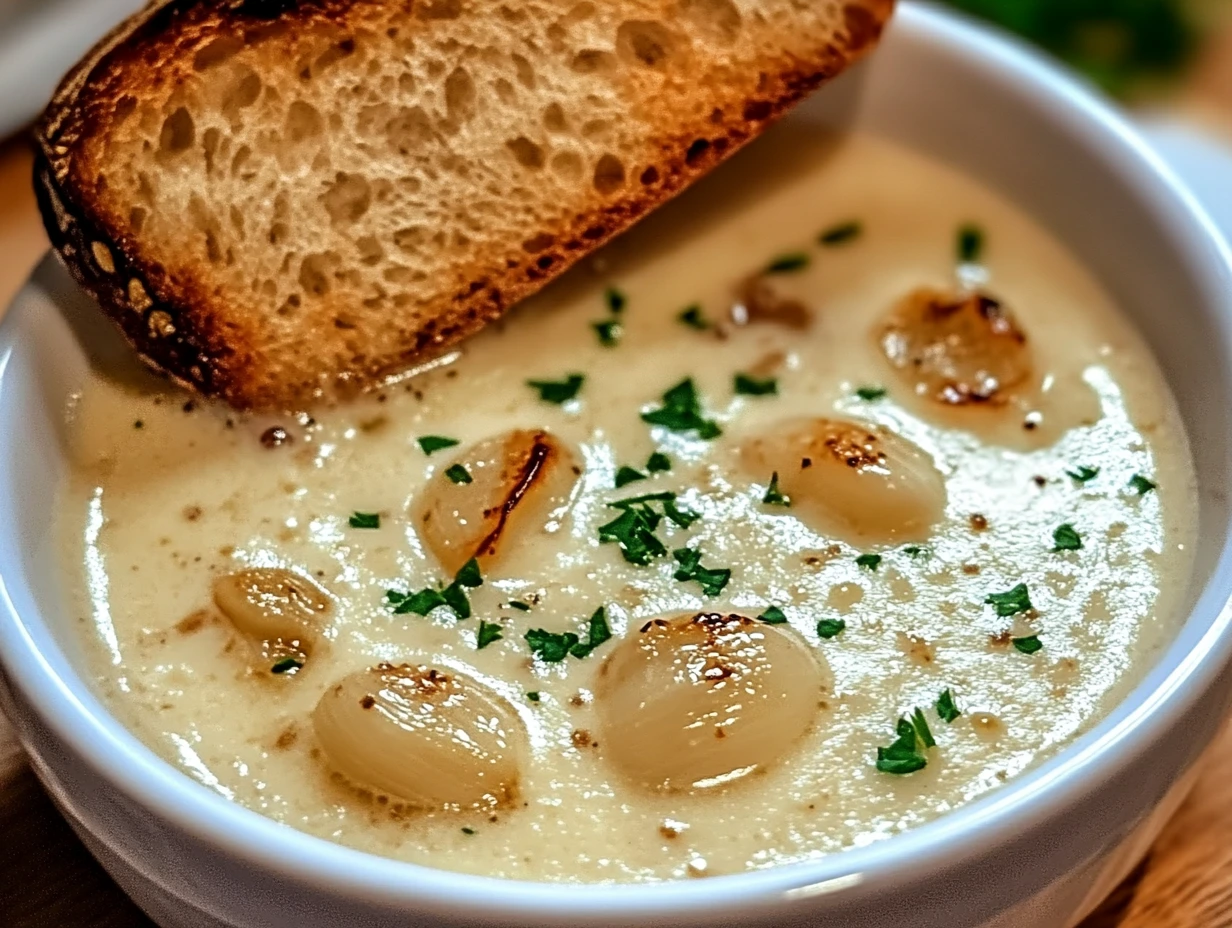 Country French Garlic Soup - JuicyTable