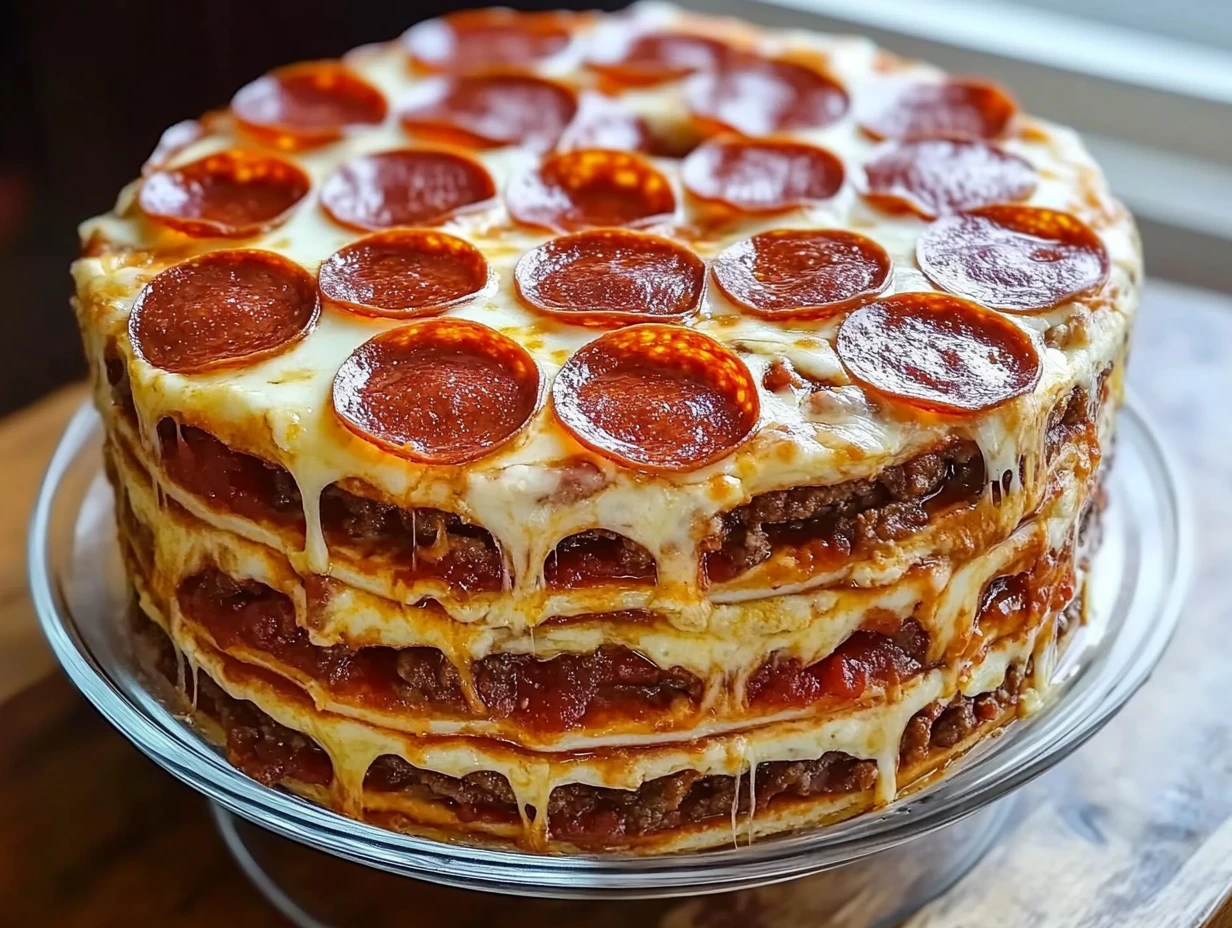 Pepperoni Pizza Layer Cake - JuicyTable
