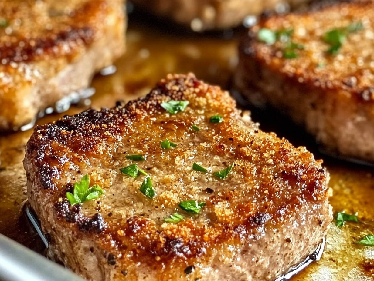 Parmesan Baked Beef Chops - JuicyTable