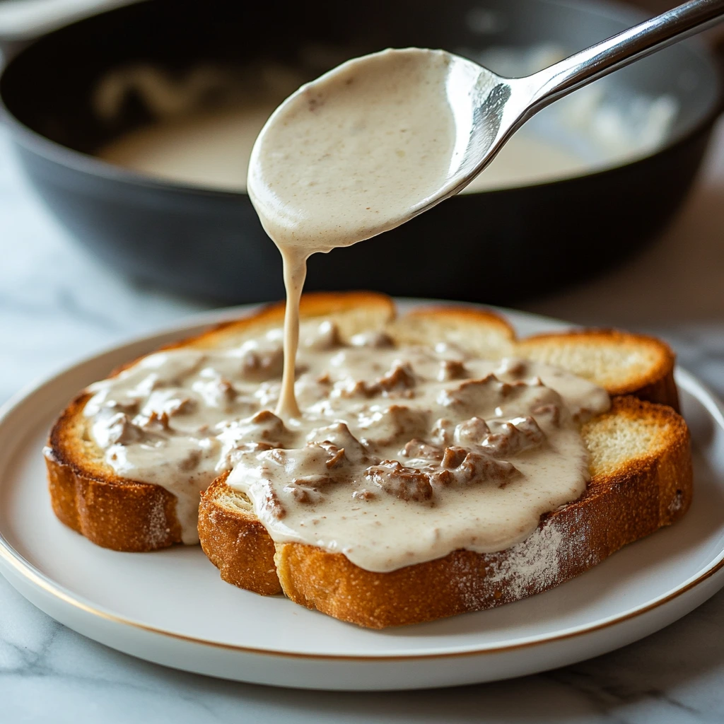 Creamed Chipped Beef on Toast - JuicyTable