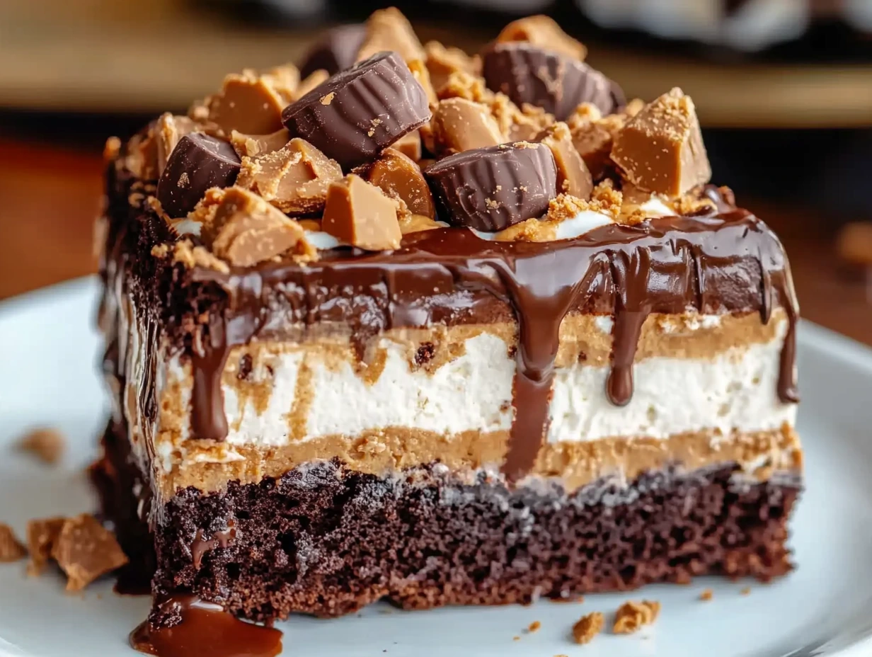 Reese’s Peanut Butter Poke Cake - JuicyTable
