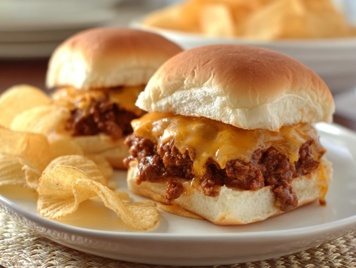 California Chili Cheeseburger Sliders - JuicyTable