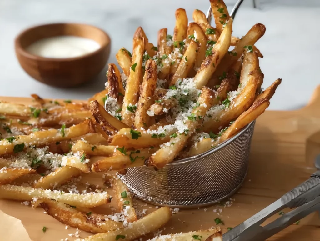 Garlic Parmesan French Fries - JuicyTable
