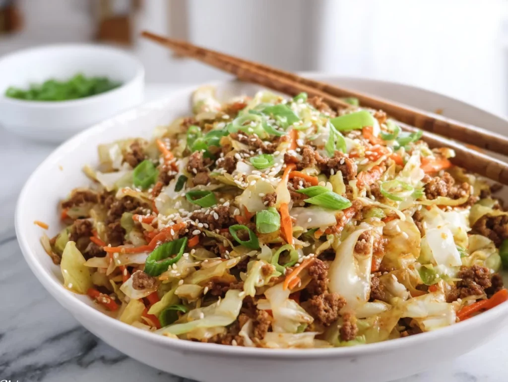 Easy Egg Roll in a Bowl - JuicyTable